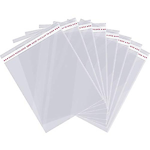 UltraOutlet 12x16 inches Large Resealable Cellophane Bags for Packaging Products, 200ct Plastic Clear Self-sealing Gift Bags Self-Adhesive Sealing Plastic Bags in Bulk for Gifts and Clothes, 200 pcs