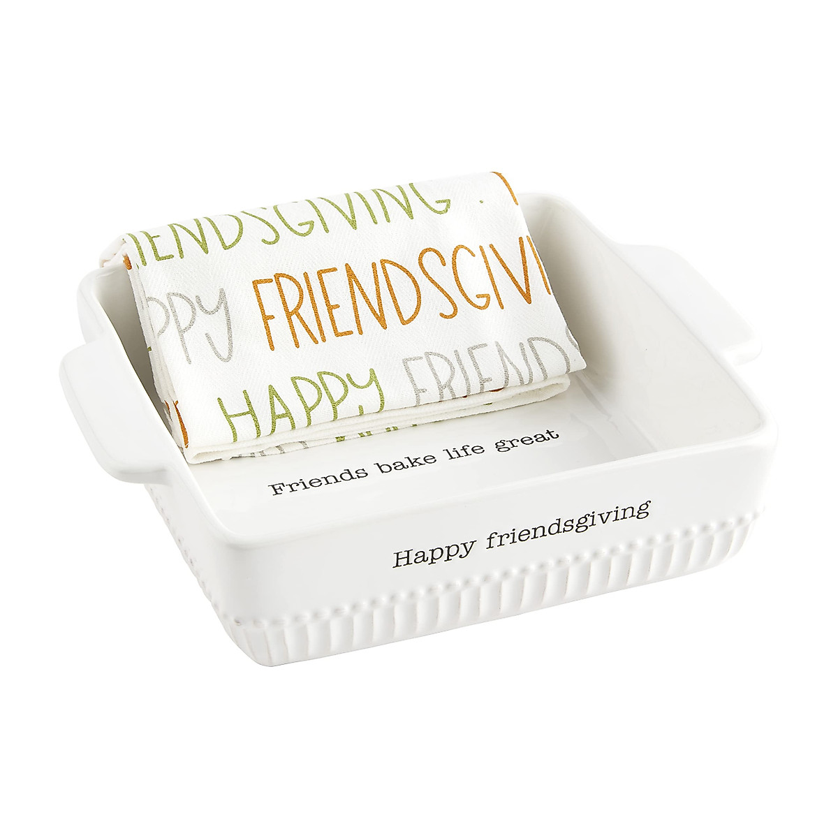 Mud Pie Friendsgiving Baker Set,White