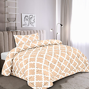 Utopia Bedding - Comforter Set with 1 Pillow Sham - 2 Pieces Bedding Comforter Sets - Down Alternative Comforter - Soft and Comfortable - Machine Washable, Beige, Twin