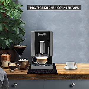 Bar Mat for Cocktail and Coffee Bar 12" x 18" Rubber Bar Service Spill Mat for Cocktail Bartender Coffee Bar or Countertop Mats Glass Drying Mat (Black Border - 12 x 18)