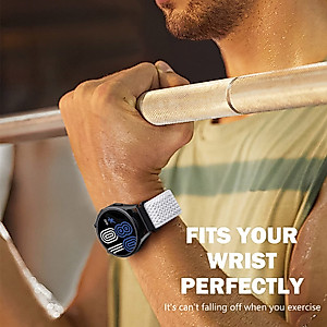 Ouwegaga Elastic Bands Compatible with Samsung Galaxy Watch 7 6 5 4 Band 40mm 44mm,Galaxy Watch 5 Pro 45mm/Watch 6 4 Classic 47mm 43mm 42mm 46mm /Watch FE/Active 2, 20mm Stretchy Nylon Strap Women Men