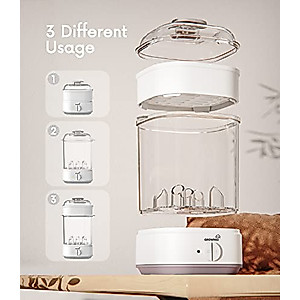 Bottle Sterilizer, Baby Bottle Steam Sterilizer, Electric Baby Bottle Sanitizer with Timer for Baby Bottles, Pacifiers, Pump Parts