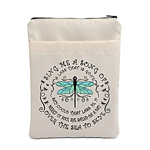 VAMSII Book Lover Gift Sing Me a Song of a Lass That is Gone Book Sleeve for Book Lovers Gift for Dragonfly Fan（Sing me）