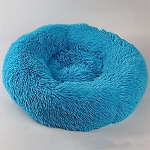 WXBDD Super Soft Fluffy Comfortable for Large Dog House Bed Cats Cushion Bed Winter Warm Sofa Pet Kennel (Color : Blue, Size : 70cm)