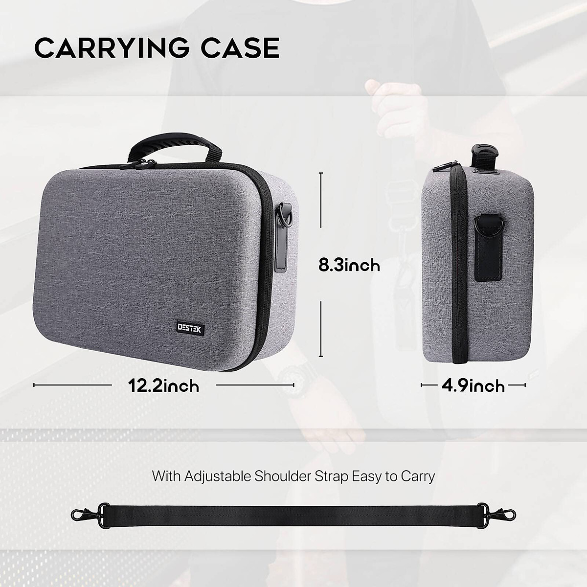 DESTEK All in One Accessories Bundle Compatible with Meta/Oculus Quest 2, Carrying Case Set Includes Head Strap, Controller Grips Cover, Silicone Face Cover, Lens Cover, VR Accessories Travel Kit