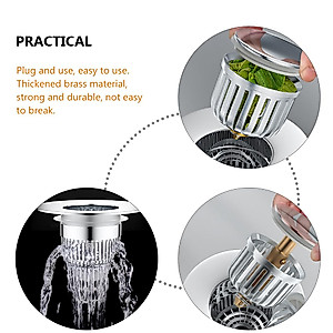 Angoily Kitchen Sink Stopper, 2pcs Sink Drain Strainer Shower, Silver Bathtub Drain Hair Catcher, Anti Clogging Bathtub Stopper, Universal Drain Stopper for Bathroom Washbasin
