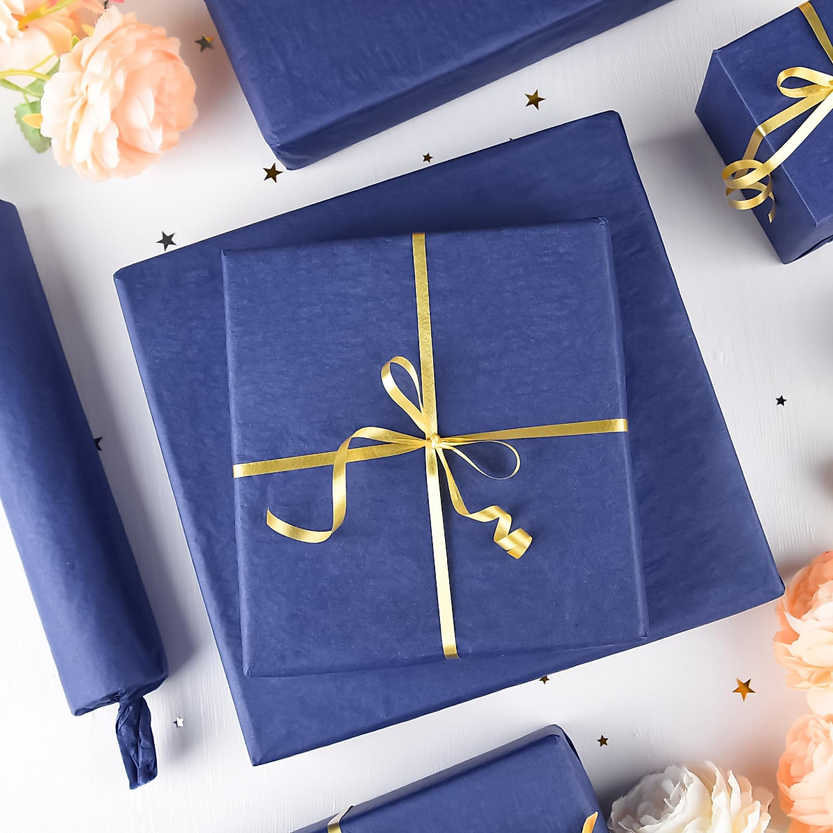 BOUBONI 100 Sheets Navy Blue Tissue Paper Bulk 20 x 14.5 inches Gift Wrapping Paper Craft Tissue Paper for Flower Artworks Crafts Holiday Party Decoration