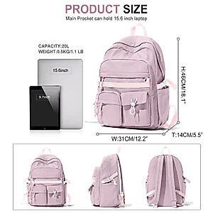 weradar Aesthetic College Backpack Women,Students Casual Travel Daypacks,High School Bookbags For Teen Girls,Cute School Backpack With Lots of Pockets(purple)