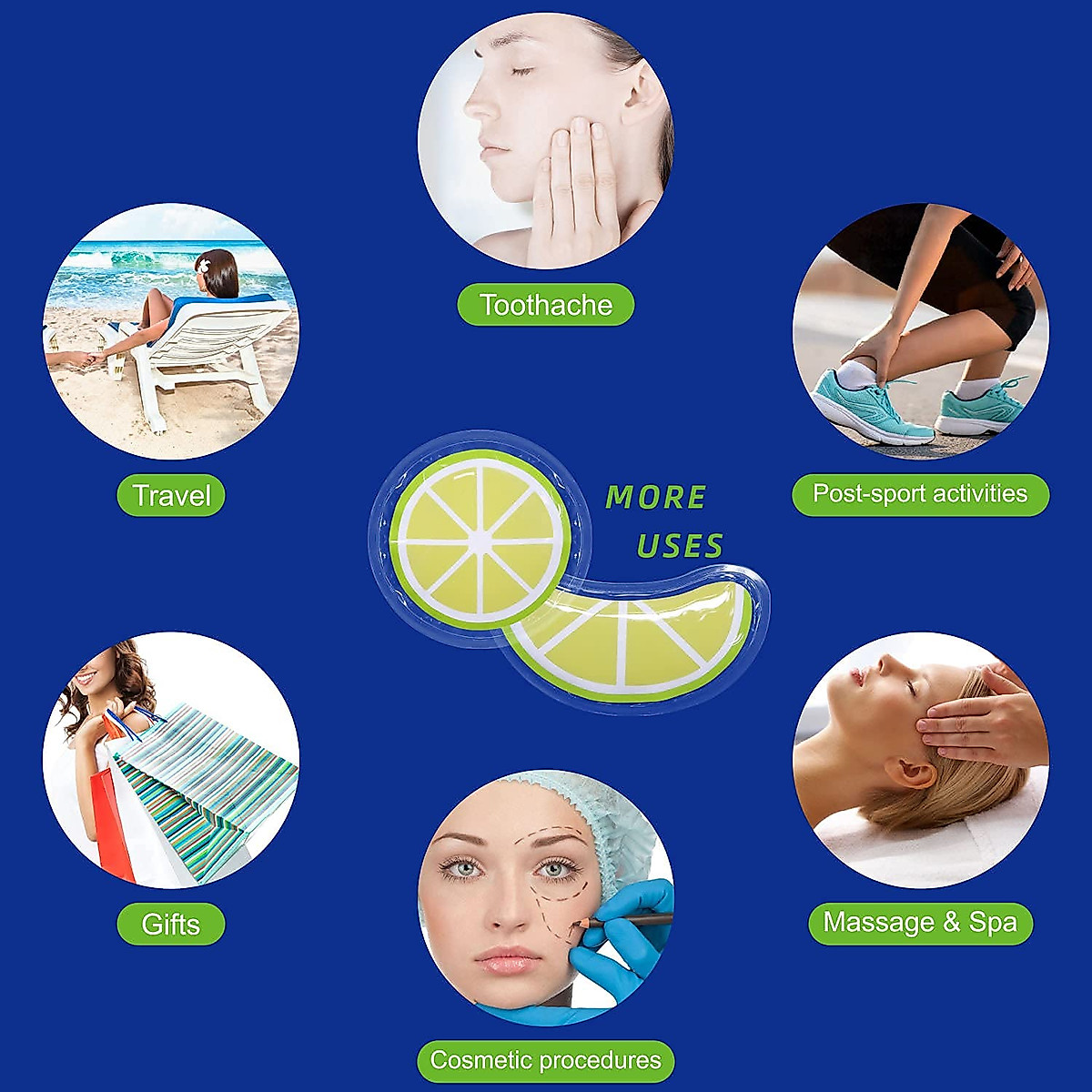 Gel Ice Pack Reusable Cooling Eye Pads and Under Patches,Eye Hot Cold Treatment for Redness,Pain Relief Relax