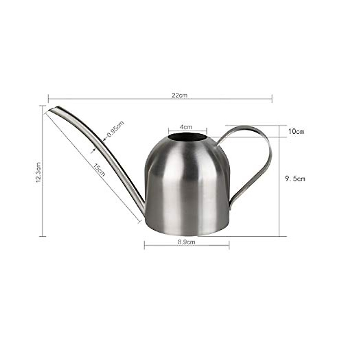 YISSN Small Watering Can for Indoor Office Stainless Steel Long Spout, 15oz/450ml