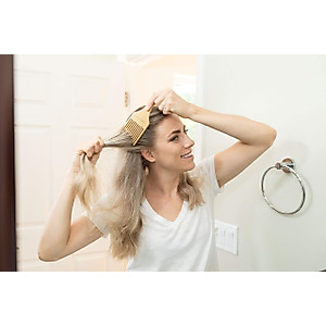 GranNaturals Wooden Comb & Hair Pick - Natural Wood Volumizing & Styling Tool for Thick, Coarse, Curly Hair - Non-Static Comb for Afro & Beard - Long Tooth Detangling Accessories for Men & Women