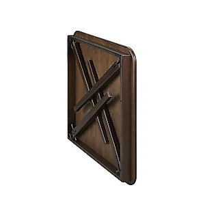 MECO Stakmore Straight Edge Solid Wood Folding Card Table, Folds to Deep 3.38 Inches for Easy Storage, 29.5″H x 32″W x 32″D, Espresso Finish