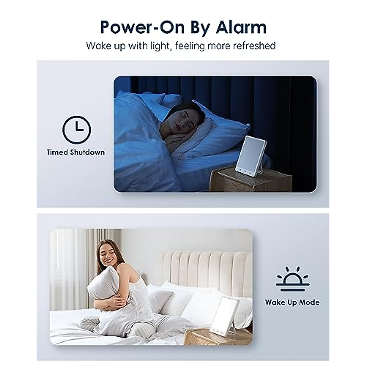 SUXIO Light Therapy Lamps Rechargeable, 10000 Lux Sunlight Lamp, Therapy Light with Wake-Up Function, Daylight Lamp with Memory Function, Happy Lamp Use As Lift-Mood, Light Therapy Box for Home/Office