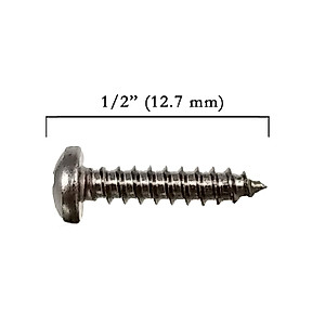 100pc. #2 x 1/2" Stainless Steel Phillips Round-Head Wood Screws