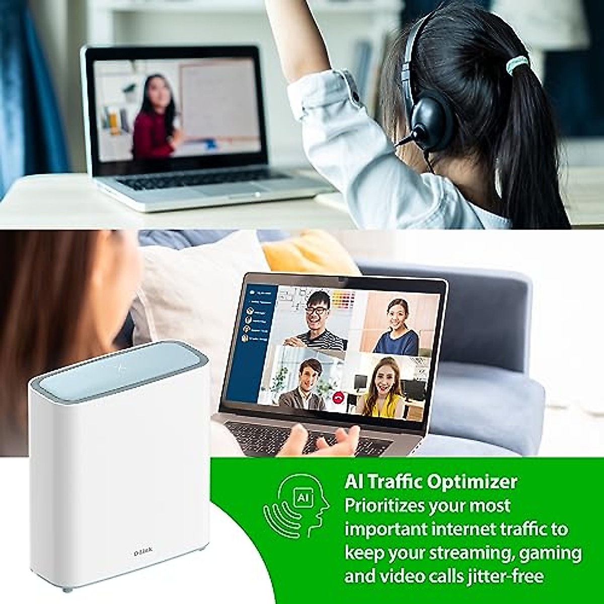 D-Link M32, Eagle Pro AI WiFi 6 Lifestyle Router - Smart Wireless Internet Network, Compatible with Alexa and Google, AX3200