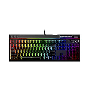 HyperX Alloy Elite 2 – Mechanical Gaming Keyboard, Software-Controlled Light & Macro Customization, ABS Pudding Keycaps, Media Controls, RGB LED Backlit, Linear Switch, HyperX Red,Black