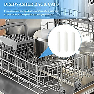 SOLUSTRE 200pcs Universal Dishwasher Rack Tine Prong Repair End Cover Caps Tip Caps Repair Tip Tine Kit Anti Slip Round Tips for Cafe Home Restaurant Bar Supplies