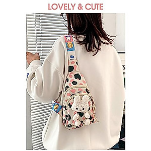 Hiflyer Kids Sling Bag, Kids Backpack Kawaii Bag Kids Travel Bag Chest Bag, Kids Crossbody Bag Mini Backpack for Girls (Green)