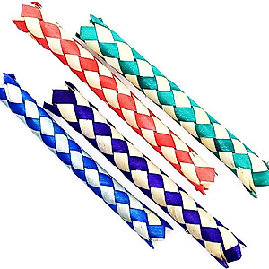 The Dreidel Company Classic Finger Traps, Chinese Bamboo Toys, Assorted Colors, 5" Inches (12-Pack)