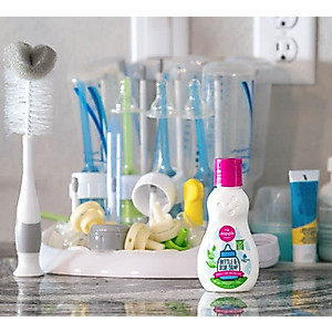 Dish Bundle by Dapple Baby Includes Baby Bottle & Dish Liquid by Dapple Baby Travel Size 3 Fl Oz, and 16.9 Fl Oz Bottle, 2 ct., Fragrance-Free - Plant-Based - Hypoallergenic