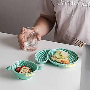 WAYUTO Ceramic Salad Serving Bowl Cactus Bowl Food Serving Bowl Ice Cream Bowl Rice Cereal Bowl Yoghourt Bowl for Home, Kitchen and Restaurant Table Decoration Cactus Bowl