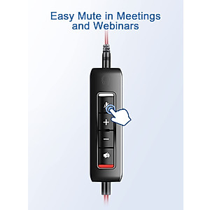 HROEENOI USB Headset with Noise-Cancelling Mic - Wired Headphones for PC, Laptop - Ideal for Zoom, Skype, Call Center, Home Office, 5-Year Warranty