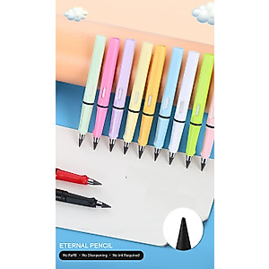 Homiimart New Unlimited Writing Eternal Pencil Creative No Ink Refill Replaceable Nib Erasable Pen No Need Sharpen Kid School Supplies Stationery Art Painting Sketch (Black)