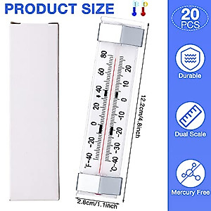 20 Packs Freezer Kitchen Thermometer Refrigerator Thermometer Freezer Thermometer Fridge Thermometer Cooler Thermometer for Kitchen Home Supplies