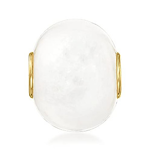 Ross-Simons White Kunlun Jade Bead Pendant With 14kt Yellow Gold