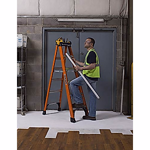 Louisville Ladder 8-Foot Fiberglass Step Ladder, 375-Pound Load Capacity, Type IAA, FS1408HD