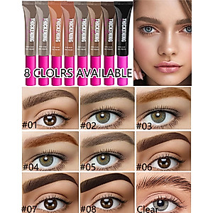 Brow Gel Kit-Espresso Thickening Tinted Eyebrow Mascara Gel & Clear Setting Brow Glue, Brow Lift Fast Sculpt, Long Lasting Eye Makeup for Women, Light Medium Dark Brown With Brow Tool-Set 07