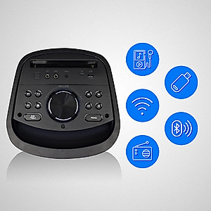 Portable Karaoke Speaker Karaoke Machine System 200 Watt Peak Power Bluetooth for Adults Kids PA Stereo with Dual 6.5" Woofer, DJ Lights, 2 Wireless Mics, LCD Screen, Recording/MP3/USB/TF