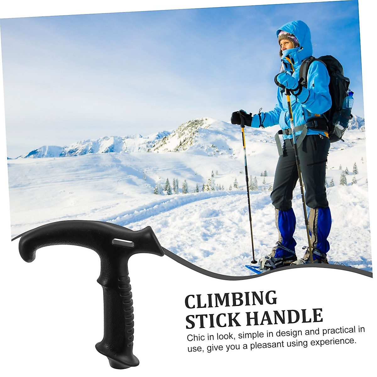 VILLFUL Accessories for Men Outdoor Walking Stick Hiking Stick Accessories Plastic Cane Head Polished Stick Handle Walking Cane Head Knob Trekking Poles Polishing Stick Miss Black Handles