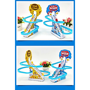 NEXTAKE Extra Ducks/Penguins for Stair-Climbing Toy Set, Accessory for Automatic Stair-Climbing Ducklings Cartoon Slide Toy Escalator Toy, Fit The 1.5cm/ 0.59inch Track (Extra 3 Ducks + 3 Penguins)