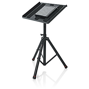 Gator Frameworks Heavy Duty Deluxe Adjustable Multi-Media Gear Stand Featuring 100x100 Vesa Mounting Brackets | Ideal for Laptops and more; Min/Max Height - 36"/48" (GFW-UTL-MEDIATRAY2)