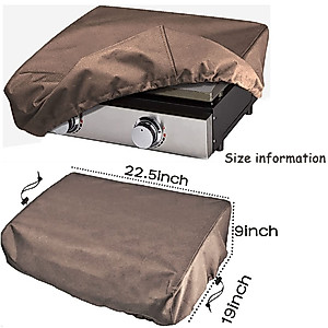 22Inch Grill Cover,Griddle Cover for Blackstone 22In Griddle -Brown 420D Oxford with Silver Liner Heavy Duty Waterproof Canvas Flat Top Gas Grill Cover