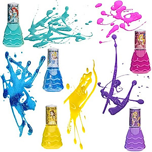 Townley Girl Disney Princess Non-Toxic Peel-Off Water-Based Safe Quick Dry Nail Polish| Gift Kit Set for Kids Girls| Glittery and Opaque Colors| Ages 3+ (18 Pcs)