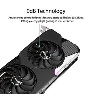 ASUS Dual NVIDIA GeForce RTX 3070 OC Edition Gaming Graphics Card (PCIe 4.0, 8GB GDDR6 Memory, HDMI 2.1, DisplayPort 1.4a, Axial-tech Fan Design, Dual BIOS, Protective Backplate, GPU Tweak II)