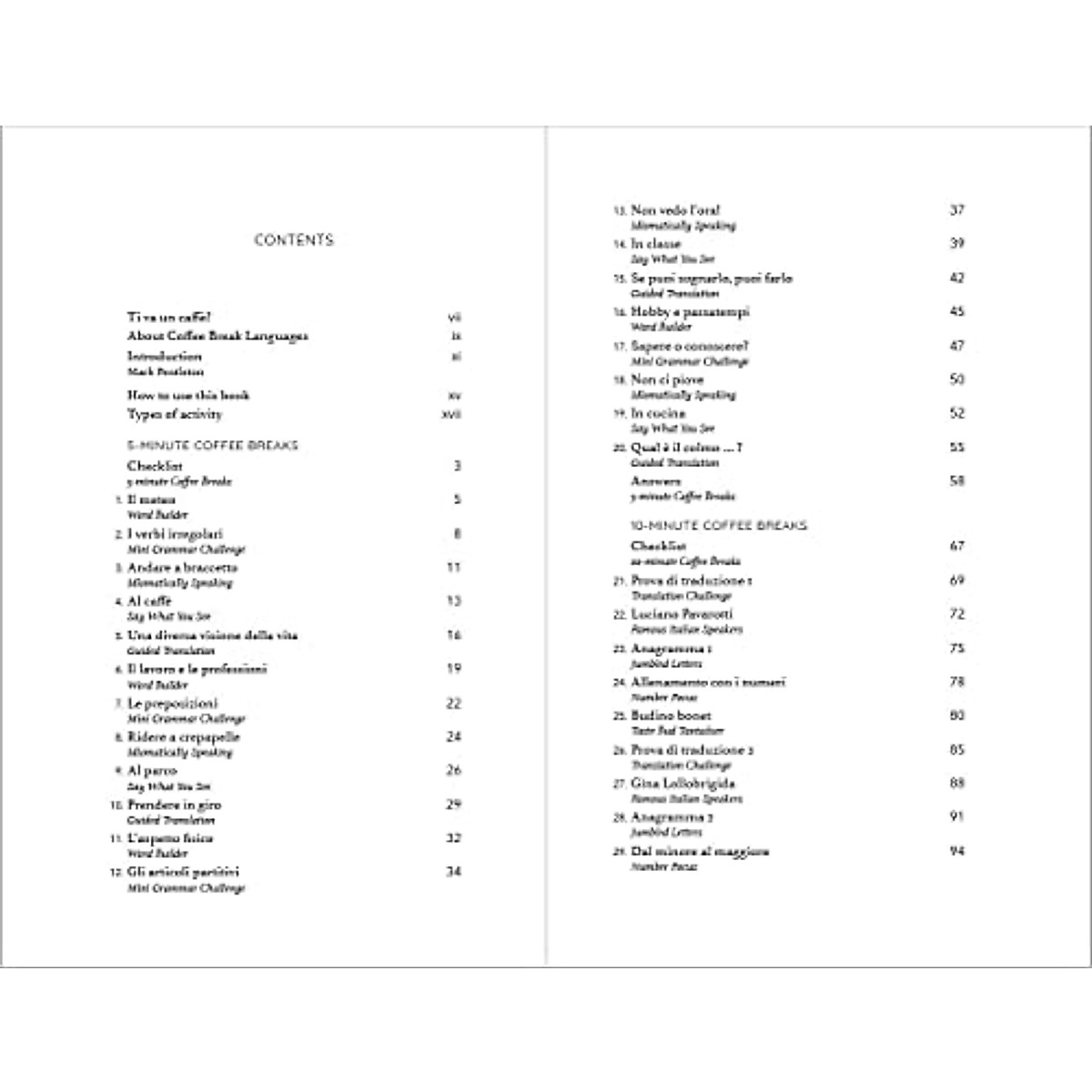 50 Italian Coffee Breaks: Short activities to improve your Italian one cup at a time