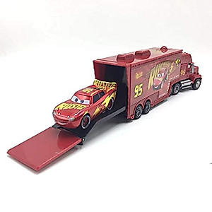 fashionmore Movie Cars Toys Red Lightning McQueen Mack Hauler Truck & Racer Speed Racers Metal Toy Car 1:55 Loose Kid Toys