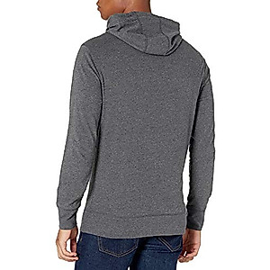 Amazon Essentials Men's Lightweight Jersey Pullover Hoodie, Charcoal Heather, Large