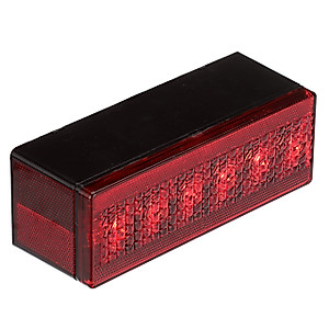 Attwood 14064-7 LED Low-Profile Trailer Light Kit — 2 Stop/Tail/Turn Submersible LED Lights, License Plate Bracket, Wiring Harness