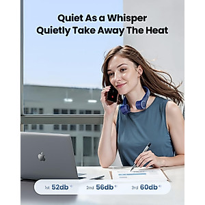 Gaiatop Portable Neck Fan, 4000mAh Rechargeable Hands Free Bladeless Mini Fans, 3 Speeds Air Outlet Can Rotate 70°, Free Adjustment Personal Wearable Cooling Fan Suitable for Travel Office Blue