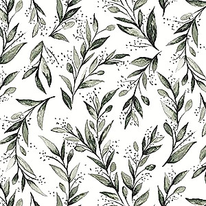 Livebor Olive Leaf Wallpaper Peel and Stick Leaf Contact Paper 17.7inch x 196.8inch Floral Peel and Stick Wallpaper Modern Farmhouse Wallpaper Neutral Sage Wallpaper Self Adhesive Decorative Paper