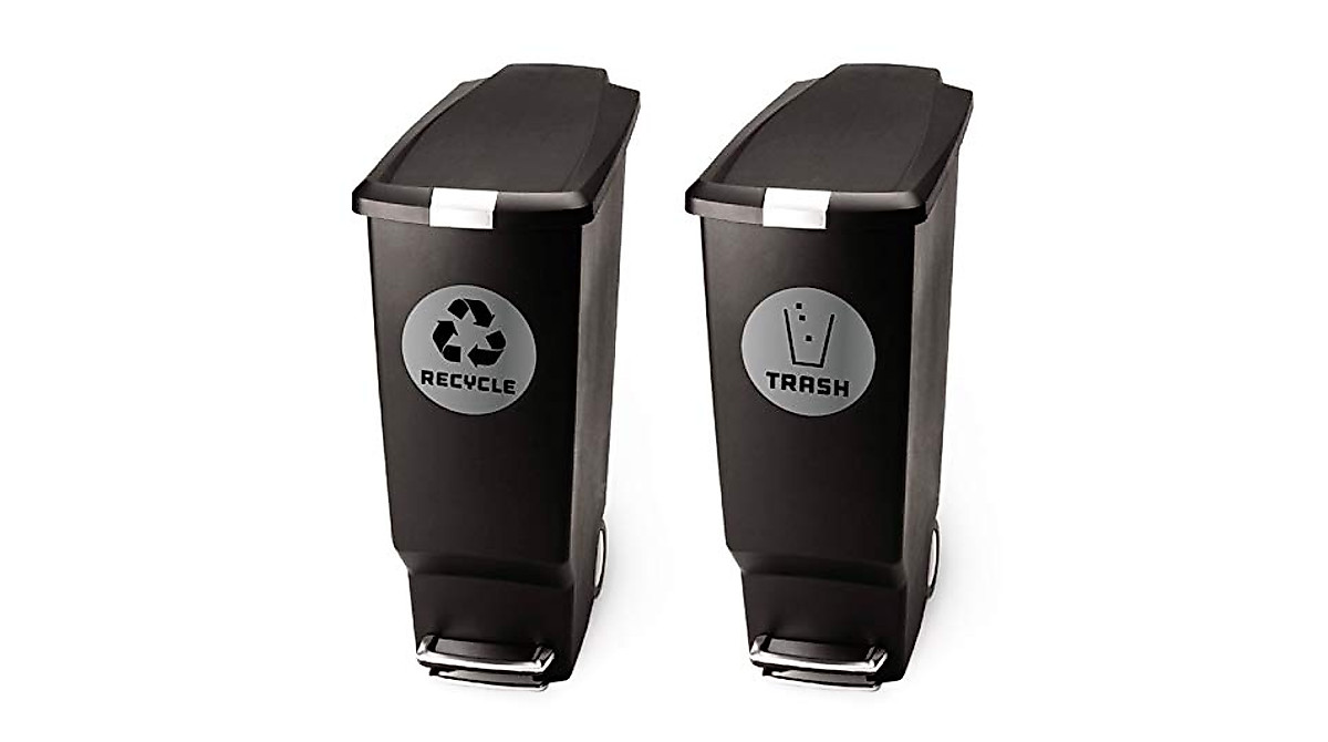 Premium 6 Pack Trash and Recycle Vinyl Stickers