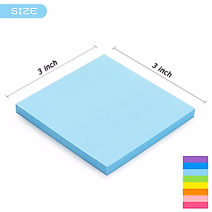 Early Buy Sticky Notes 8 Bright Color 8 Pads Self-Stick Notes 3 in x 3 in, 60 Sheets/Pad