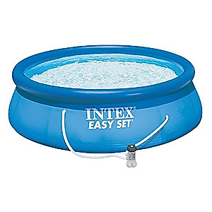 Intex 15' x 4’ Inflatable Pool, Ladder, Pump and Hydrotools Chlorine Dispenser