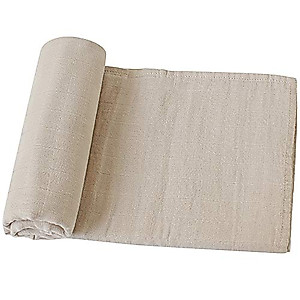 LifeTree Muslin Baby Swaddle Blankets Neutral, Organic Cotton, Large 47 x 47 inches, Swaddling Receiving Blanket for Boys & Girls (Beige)