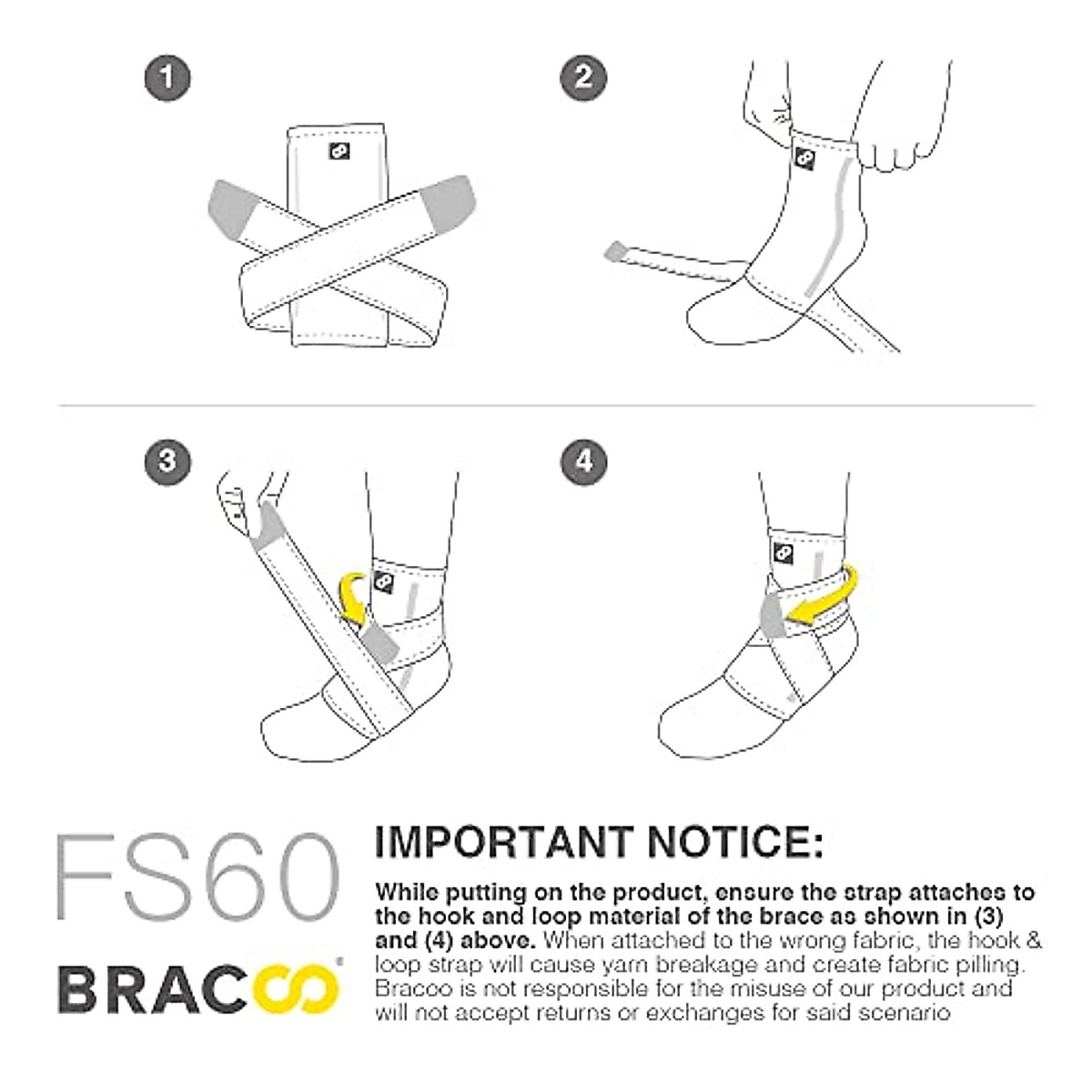 Bracoo 2 Pack Ankle Brace Compression Sleeve for Women & Men, Adjustable Ankle Support Strap for Sprained, Plantar Fasciitis, Pain Relief, Injury Recovery, Running, Workout, GYM, FS60