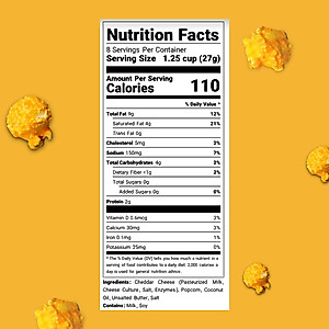 Uncle Myron's Cheddar Cheese Popcorn, Cheese Popcorn, 9 oz. Bag, Gluten Free, Gourmet Popcorn, Cheesey Popcorn, Cheesy Popcorn, Cheese Corn